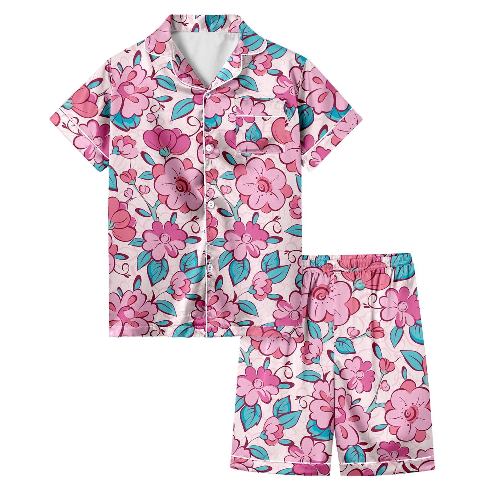 Spring Outfits Girls Flower Painted Home Outfit Set With Colorful ...