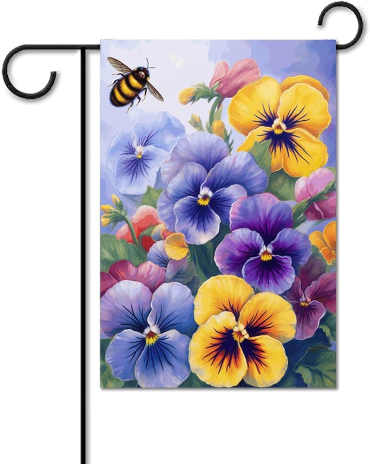 Spring Pansy Flower Garden Flags Floral Flag Double Sided Holiday ...