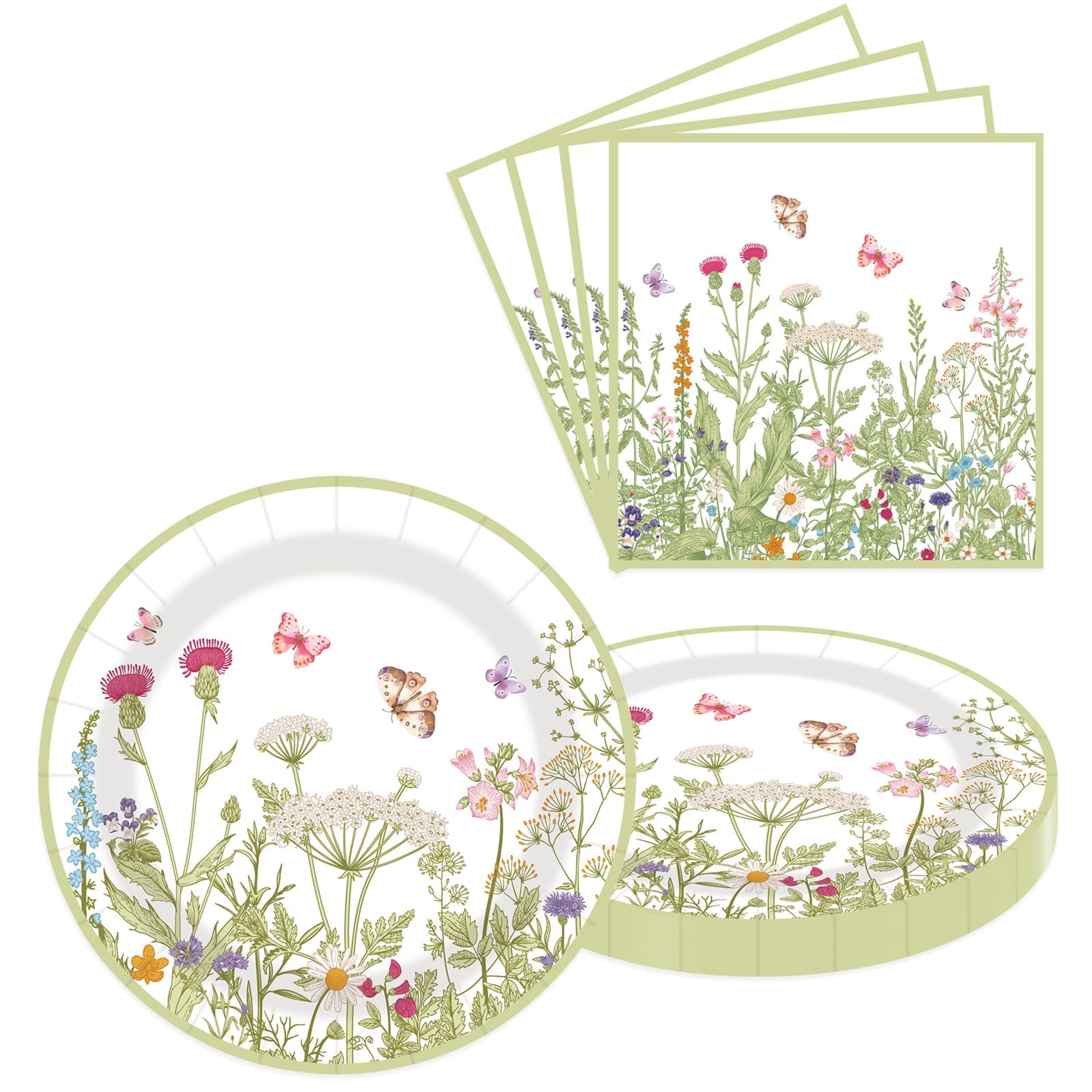 Spring Paper Plates Disposable STF9 Party Dessert Plates Tableware for ...