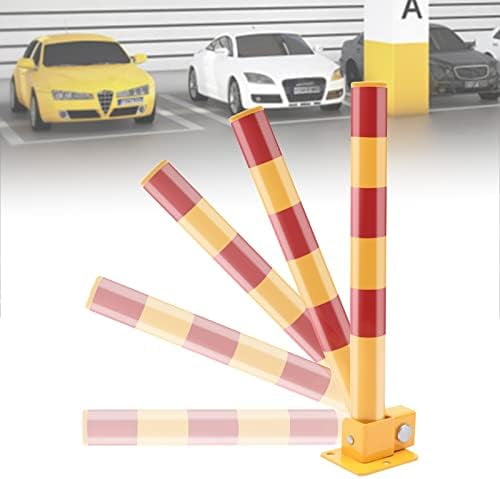 Spring Parking Post with Warning Stripes, 23.6in Safety Bollard Post ...