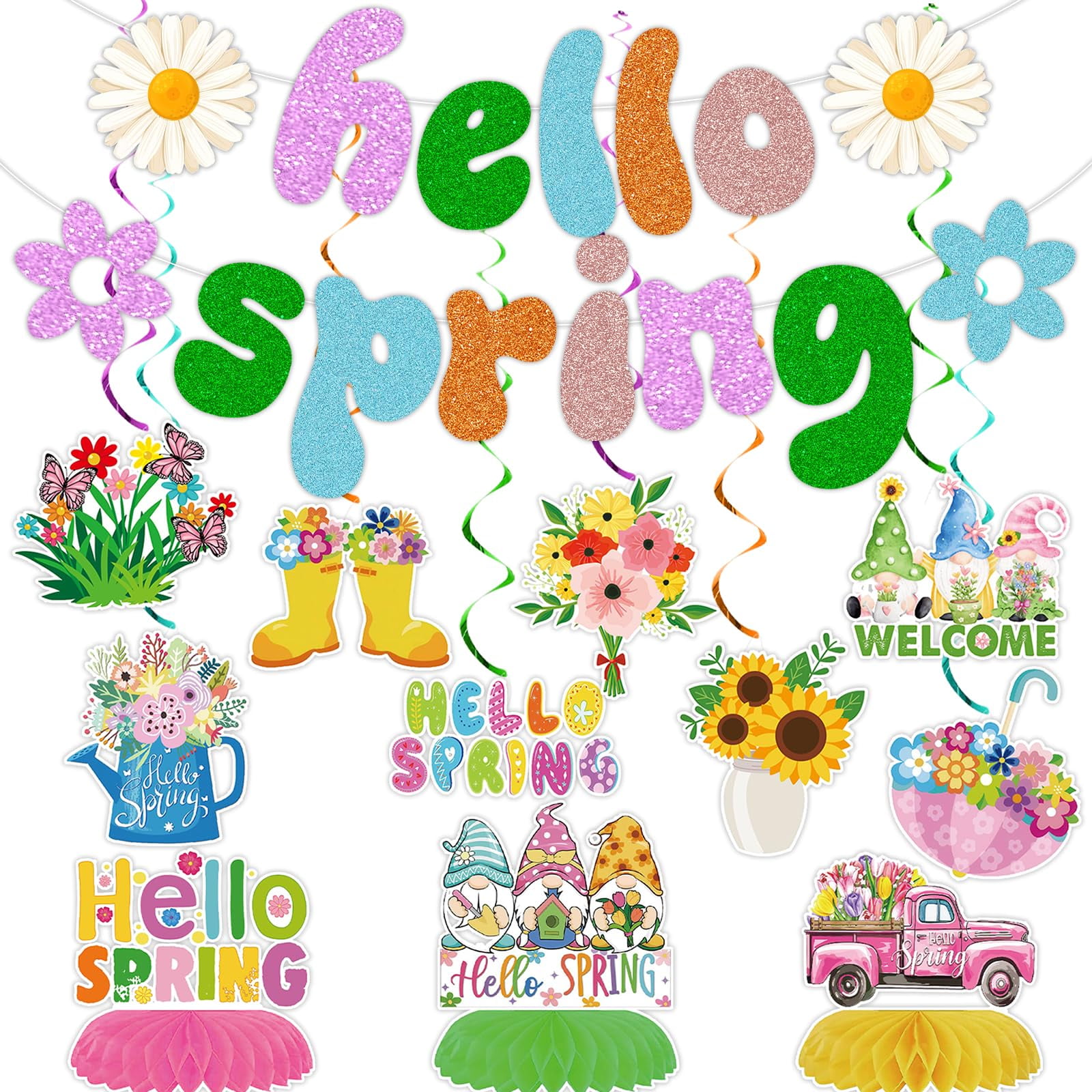 Spring Party Decorations, Hello STF9 Spring Decorations,Spring Flower ...