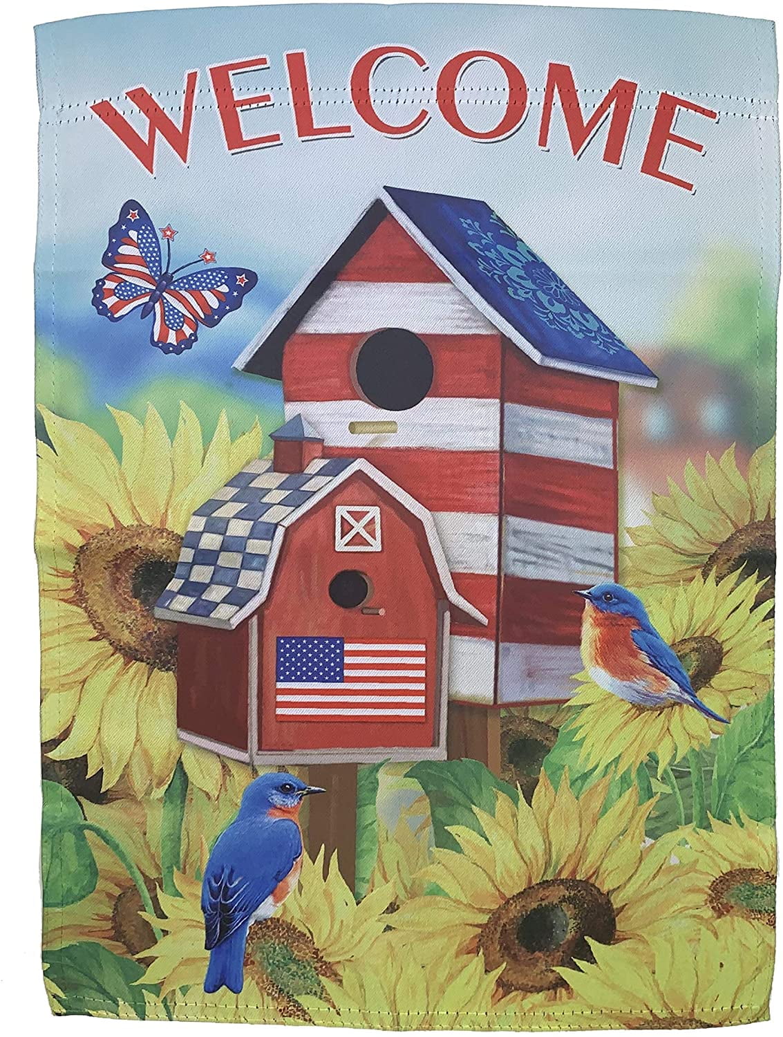 Spring Patriotic Birdhouse Garden Flag - 12" x 18", Welcome, President ...