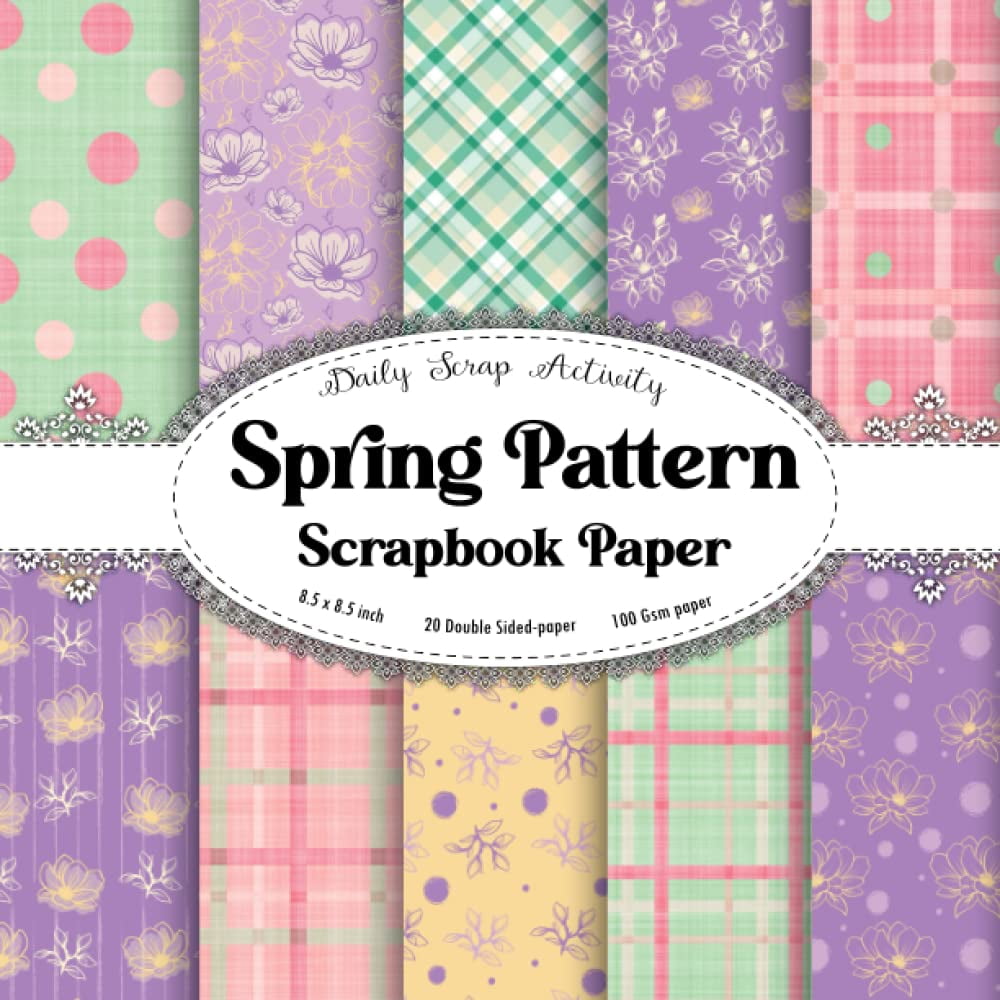 Spring Pattern Scrapbook Paper: STF9 Plaid Pattern Spring Theme Paper ...