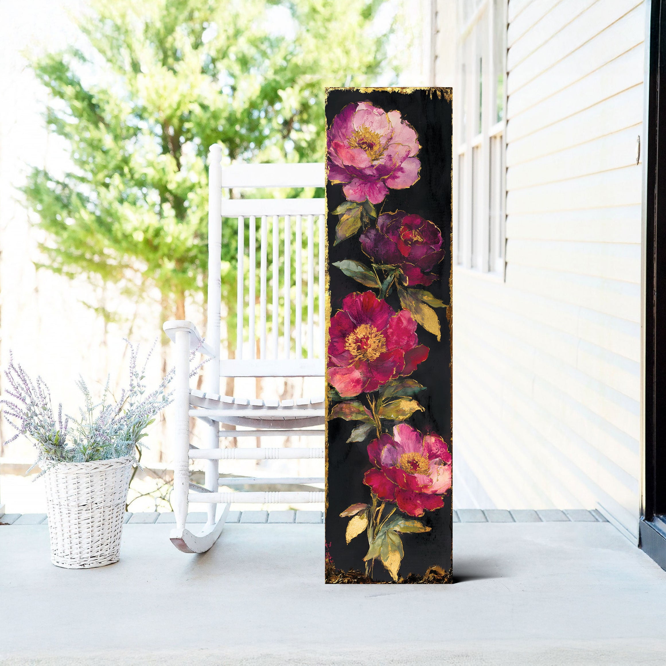 Spring Peonies Decor Porch Sign | Entryway Decor | UV Print | Front ...