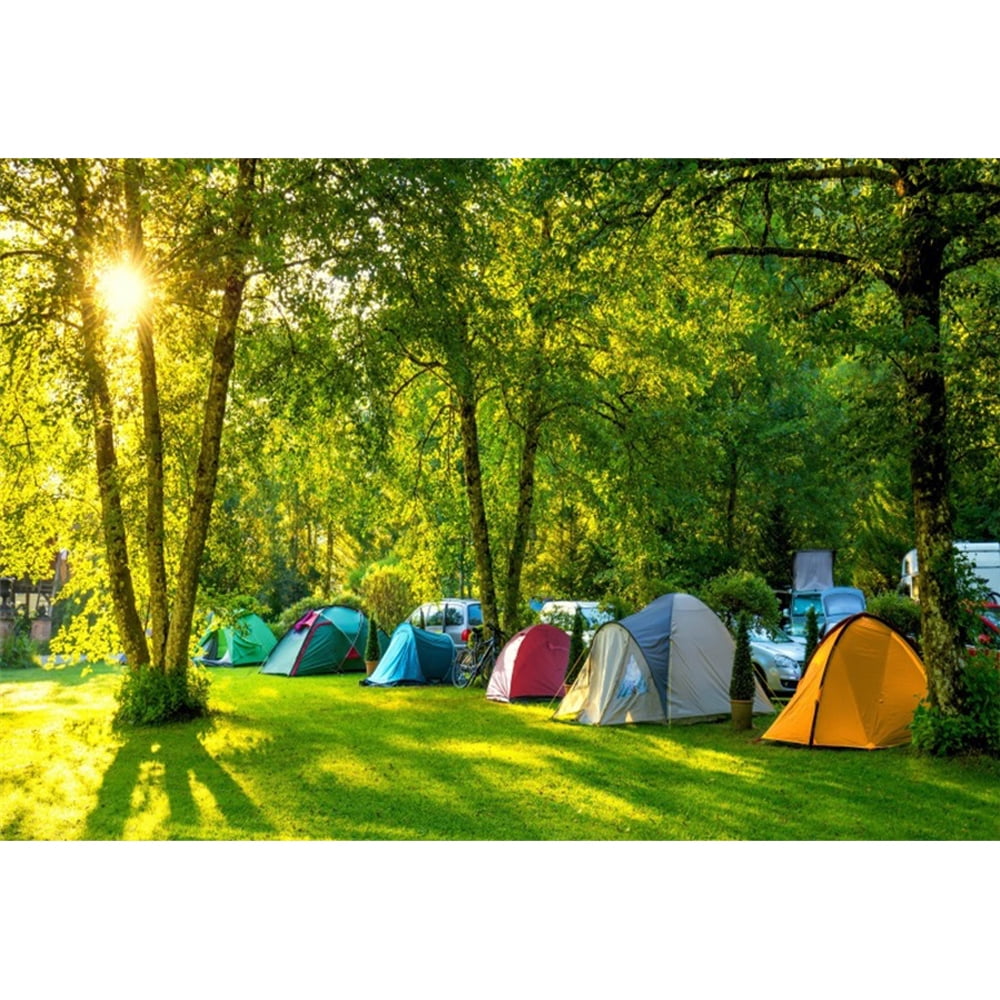 Spring Photo Backdrop Meadow Garden Grassland Park Flower Trees ...