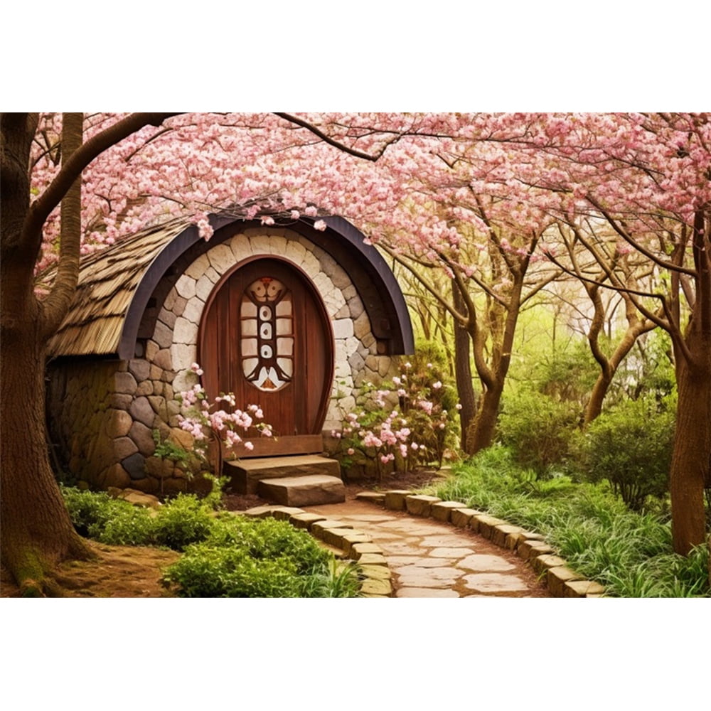 Spring Photo Backdrop Meadow Garden Grassland Park Flower Trees ...