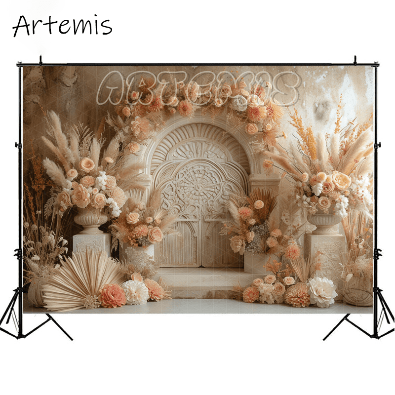 Spring Photography Backdrop Bohemian Set Up Romantic Weaving Golden ...