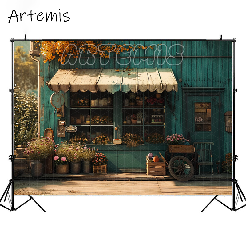 Spring Photography Backdrop Farm Market Shop Front Rustic Texture ...