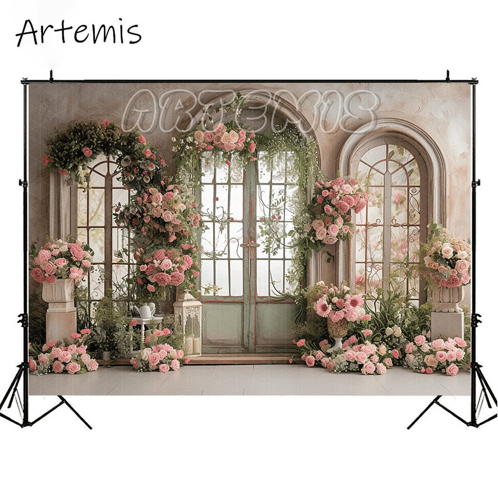 Spring Photography Backdrop Prop Room Wedding Pink Floral Dreamy Pastel ...