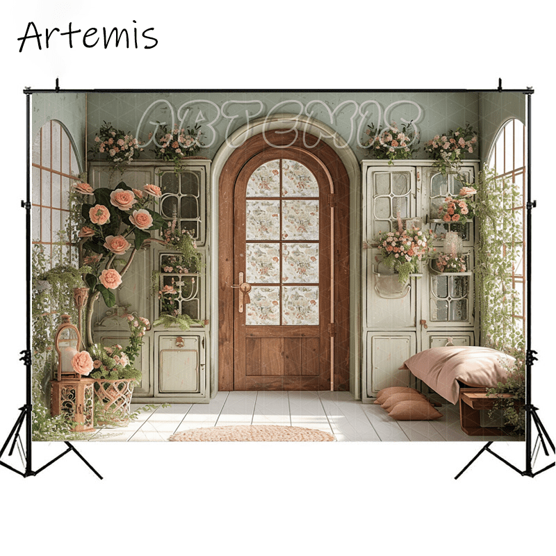 Spring Photography Backdrop Prop Room Wedding Pink Floral Dreamy Pastel ...