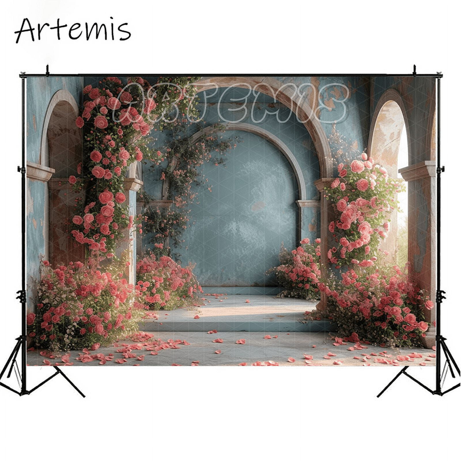 Spring Photography Backdrop Prop Room Wedding Pink Floral Dreamy Pastel ...