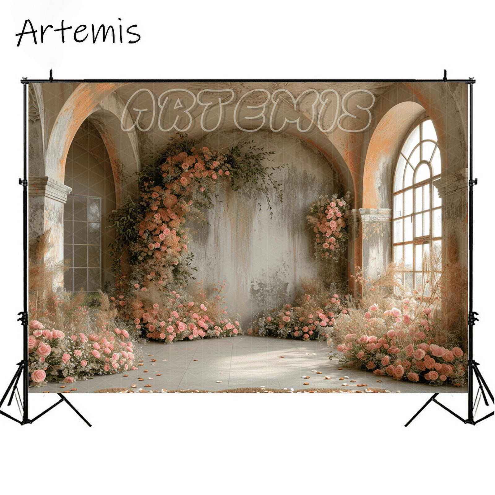 Spring Photography Backdrop Prop Room Wedding Pink Floral Dreamy Pastel ...