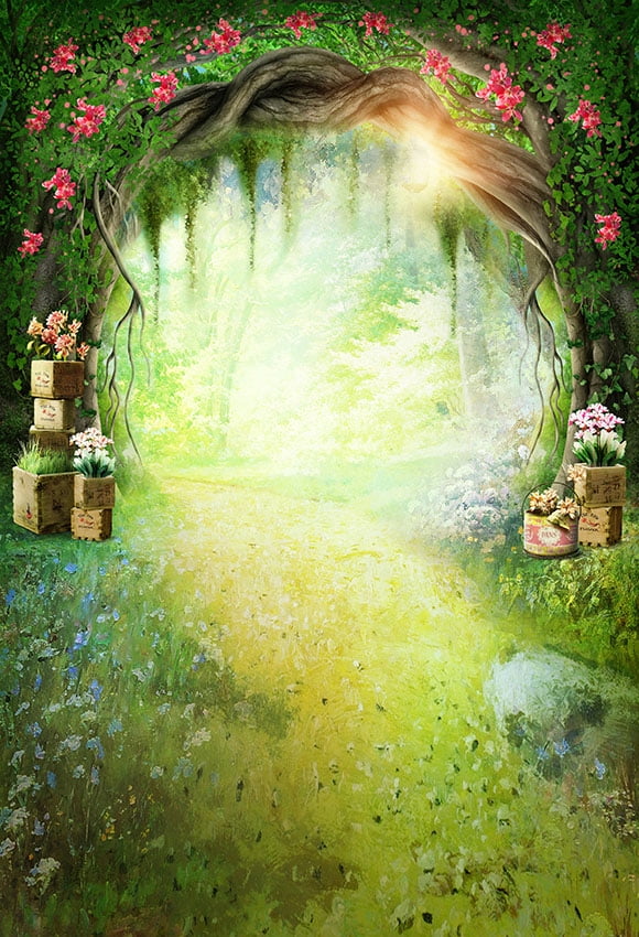 Spring Photography Backdrops Easter Grass Fairy Forest Cake Portrait ...