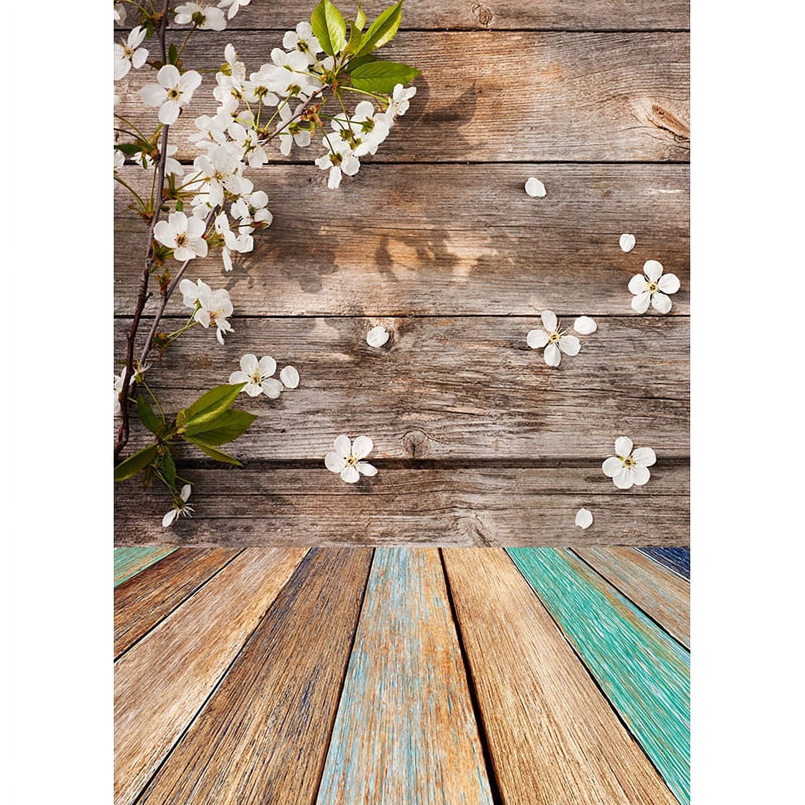 Spring Photography Background Flower Wood Floor Backdrop Studio Photo ...