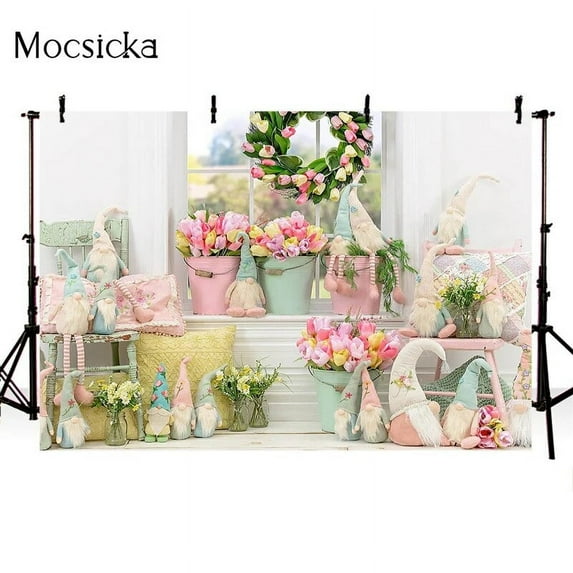 Spring Photography Background Flowers Doll Window Decoration Props ...