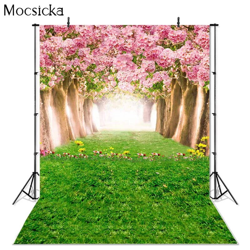 Spring Photography Background Forest Lawn Flowers Decoration Props Baby ...