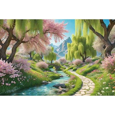 Spring Photography Background Natural Sce Gre Tree Pink Sakura ...