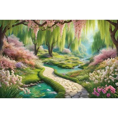 Spring Photography Background Natural Sce Gre Tree Pink Sakura ...