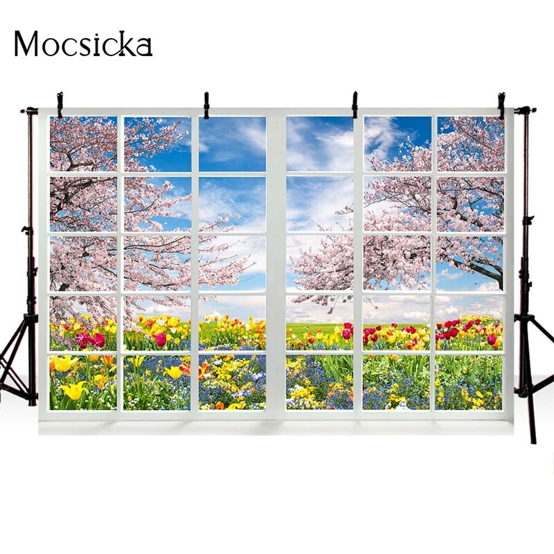 Spring Photography Background Window Sunshine Decoration Studio Props ...