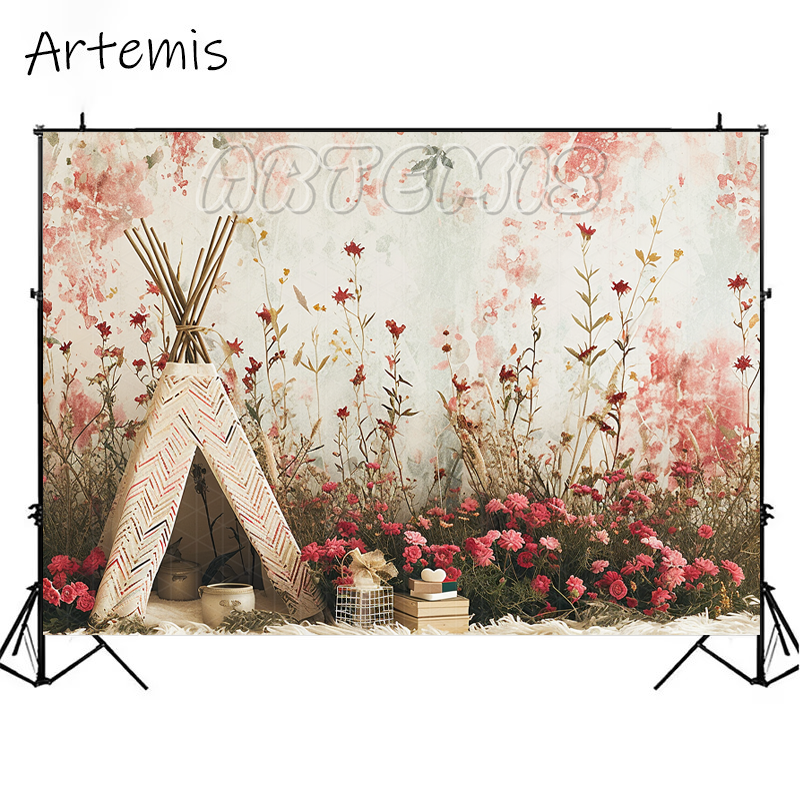 Spring Photography Cake Smash Backdrop Floral Tent Country Vines ...