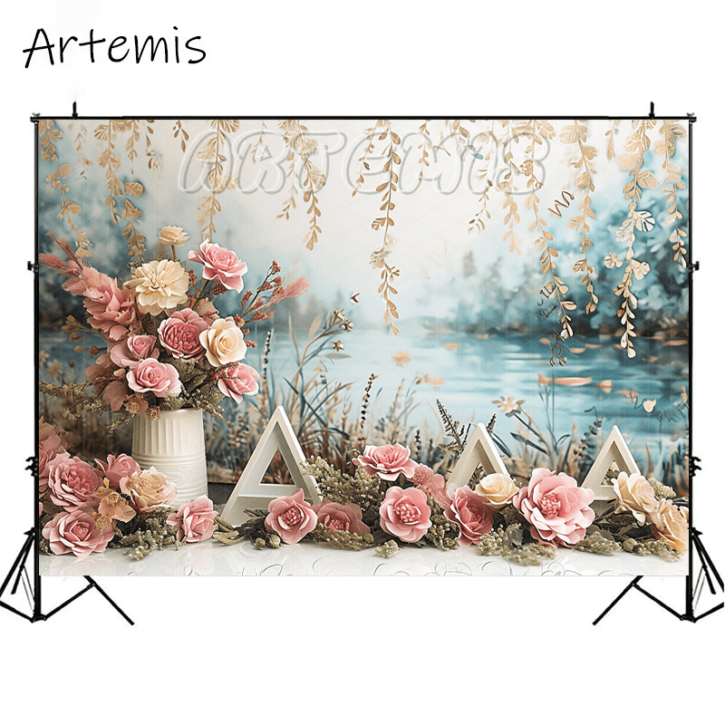 Spring Photography Cake Smash Backdrop Floral Tent Country Vines ...