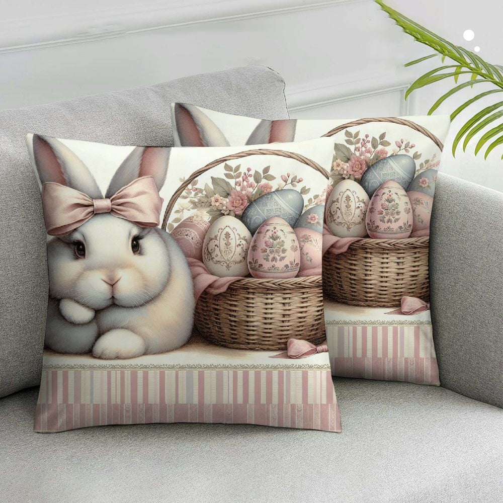 Spring Pillow Covers - Watercolor Pink Striped '' and Pattern, Soft ...