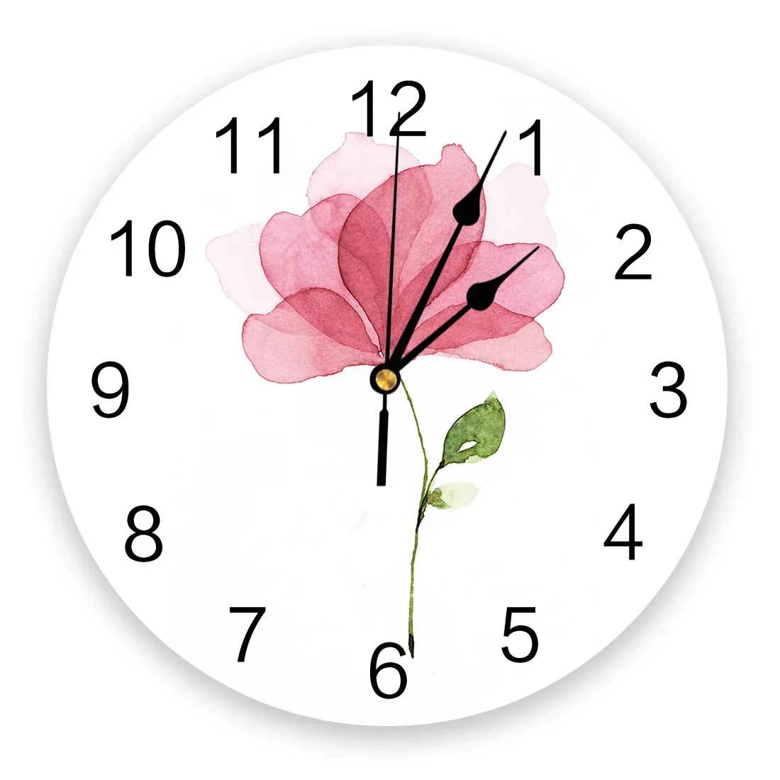 Spring Pink Abstract Flower Bloom Wall Clock Living Room Bedroom Wall ...