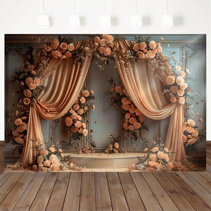 Spring Pink Flower Backdrop Photography Light Curtain Background Decor ...