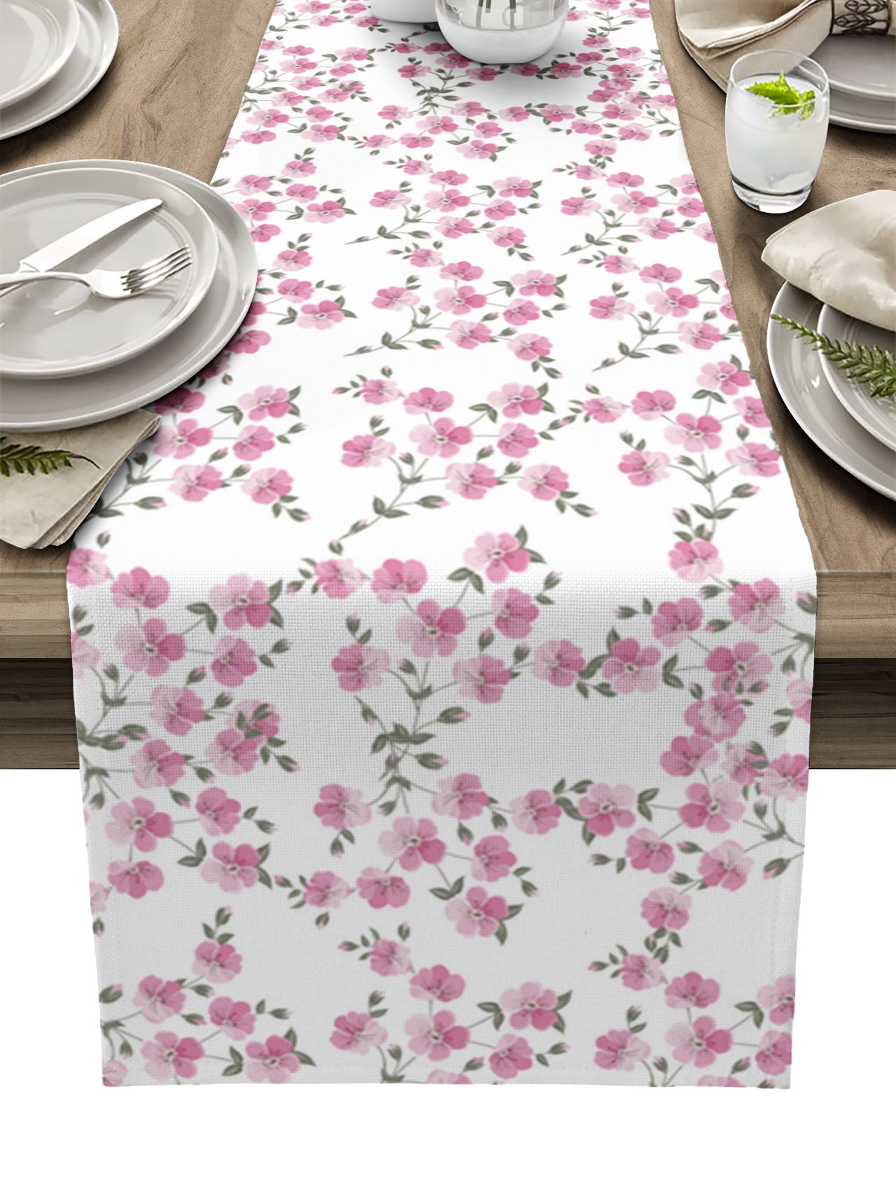 Spring Pink Flower Table Runner Party Wedding Centerpieces for Tables ...