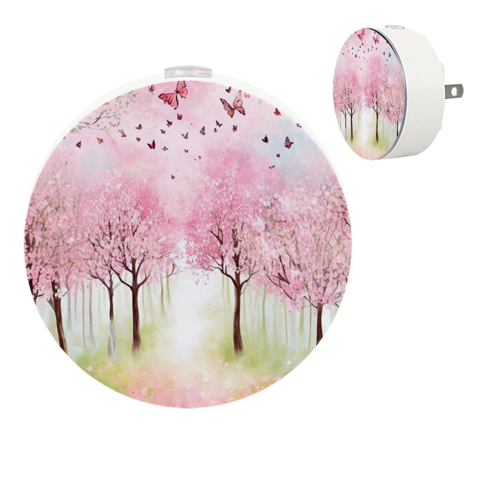 Spring Pink Flower Tree Automatic night lights plug into wall Dusk to ...