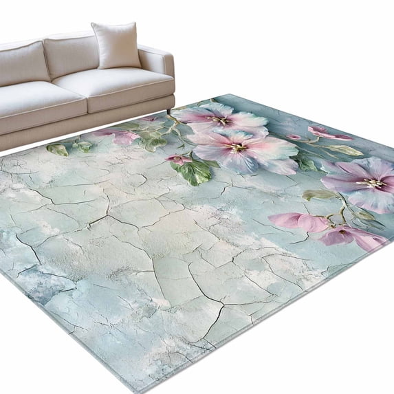 Spring Pink Flower Washable Rug 2.7x5 Area Rug for Living Room Bedroom ...