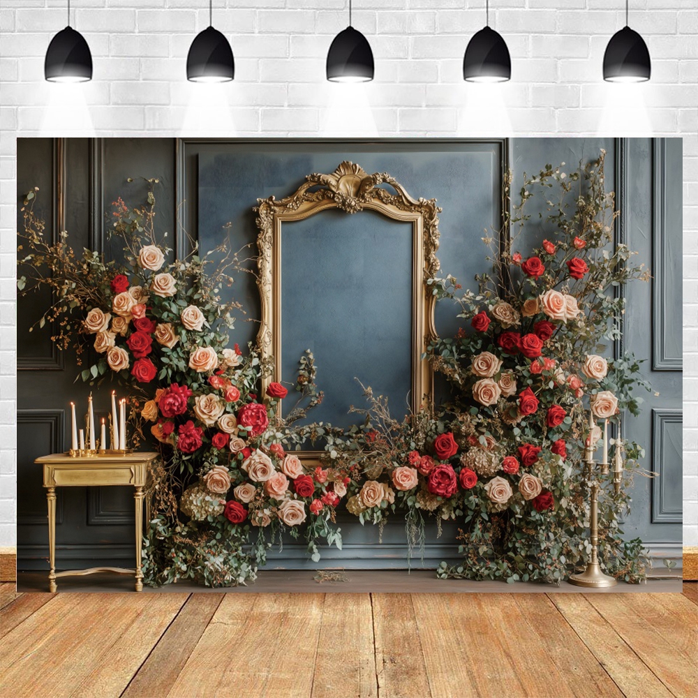 Spring Pink Red Rose Flower Photography Backdrop Valentine's Day Bridal ...