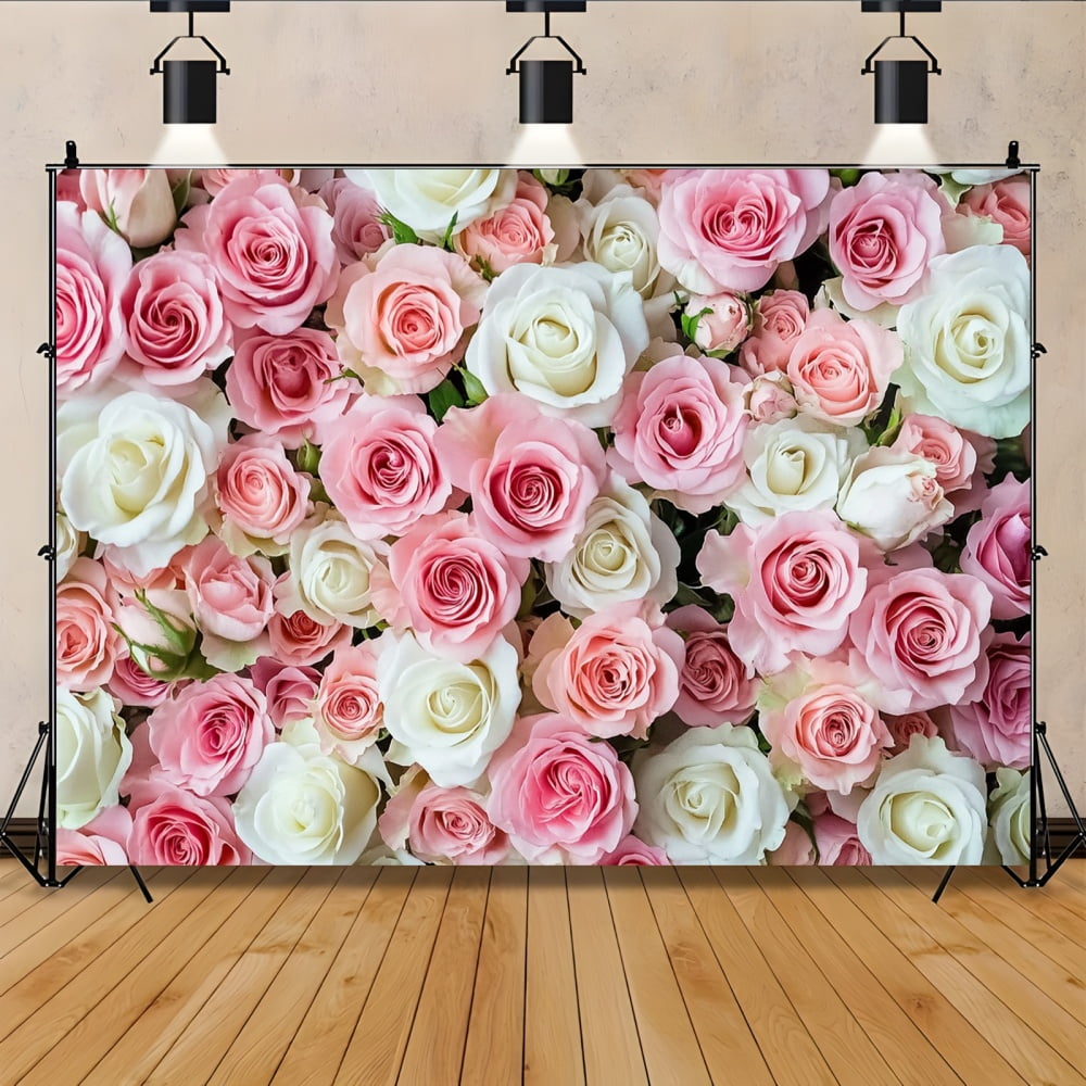 Spring Pink Rose Flower Photography Backdrop – Newborn, Kids, Wedding ...