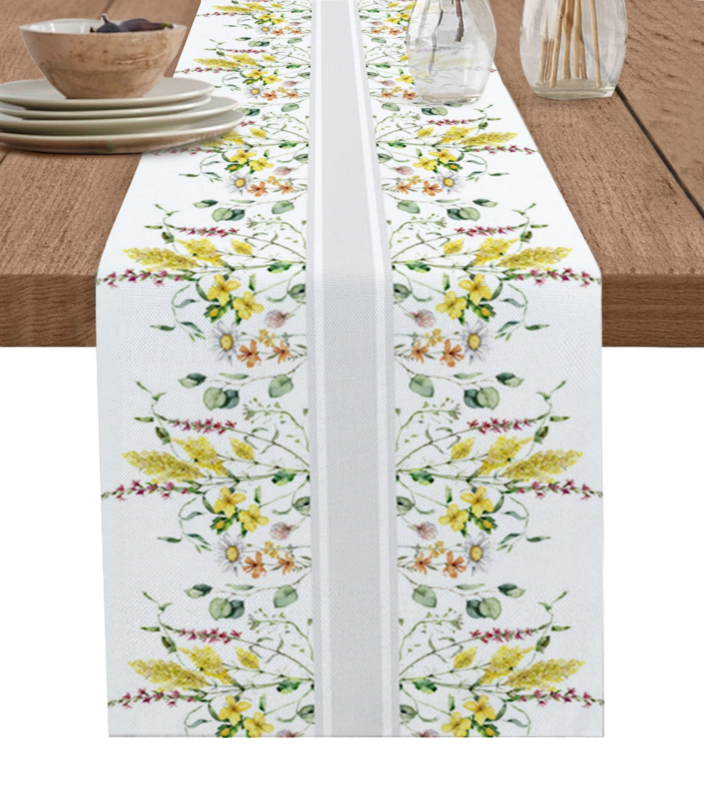 Spring Plant Chamomile Eucalyptus Table Runner ration Home r Dinner ...