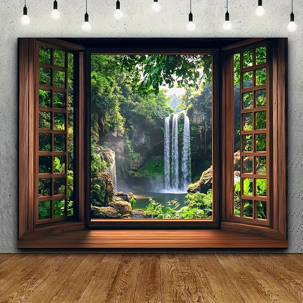 Spring Plant Forest Tree Landscape Backdrop, Vibrant Polyester Photo ...