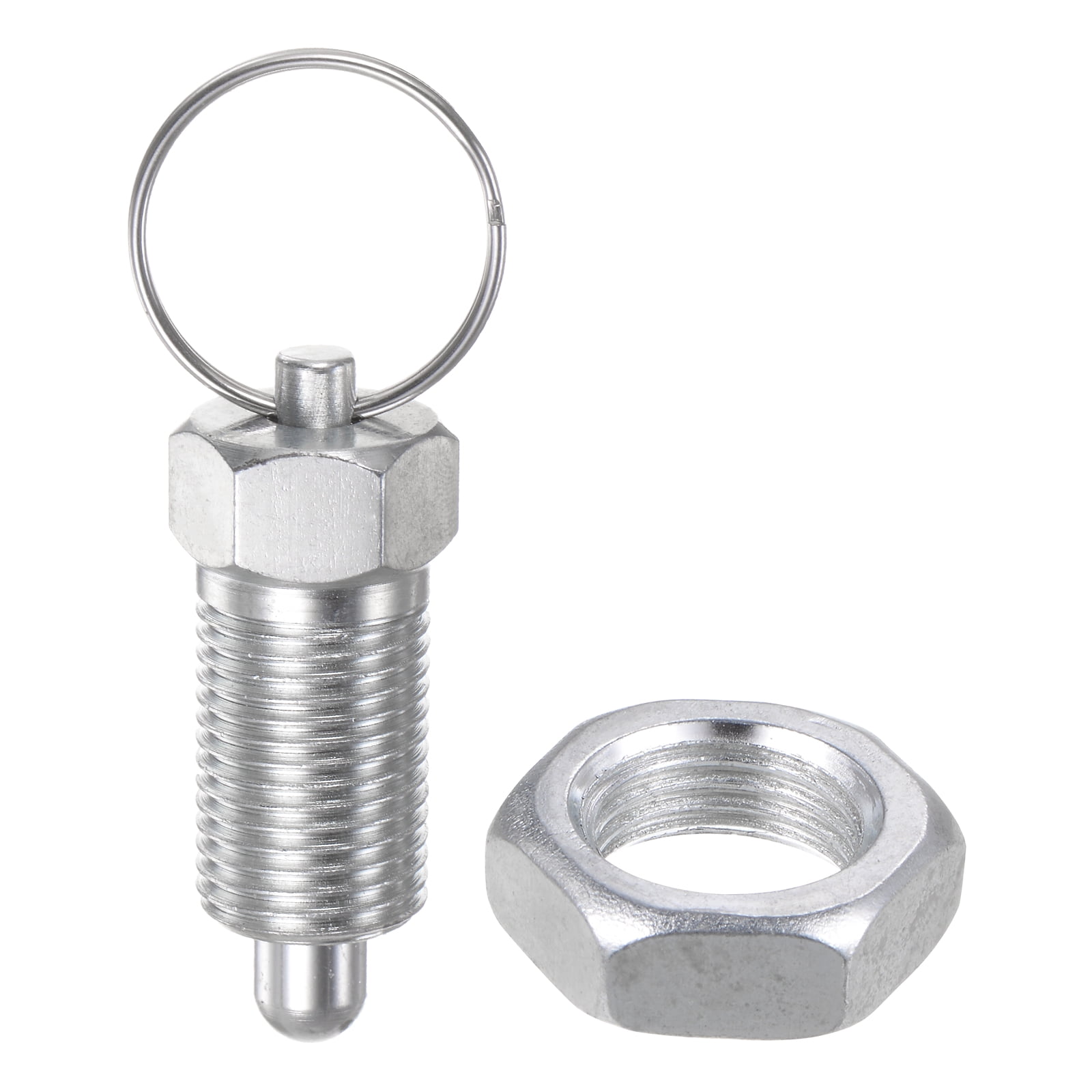 Spring Plunger 5/8"- 14 Thread Size with Pull Ring Round Head ...