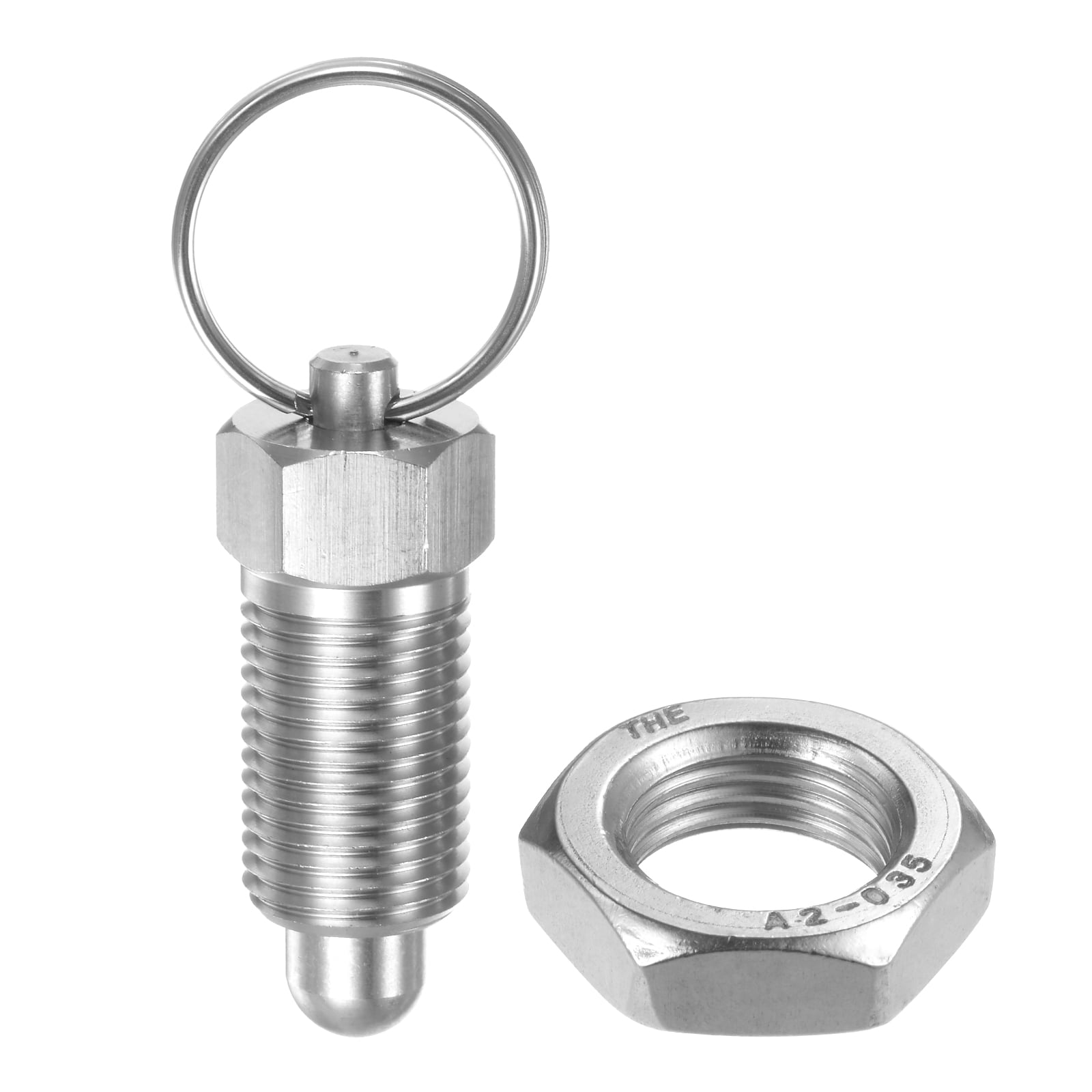 Spring Plunger 5/8"-14 Thread Size with Pull Ring Round Head ...