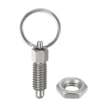 2Pcs Spring Plunger with Pull Ring M6*1 0.47" Thread Length Pin Dia.4mm ...