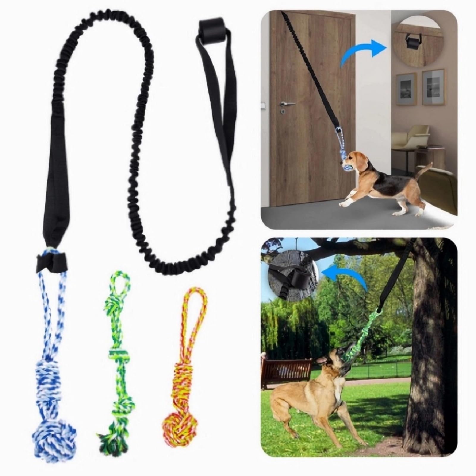 Spring Pole Dog Rope Toys, Tree Bungee Hanging Dogs Toy Interactive ...
