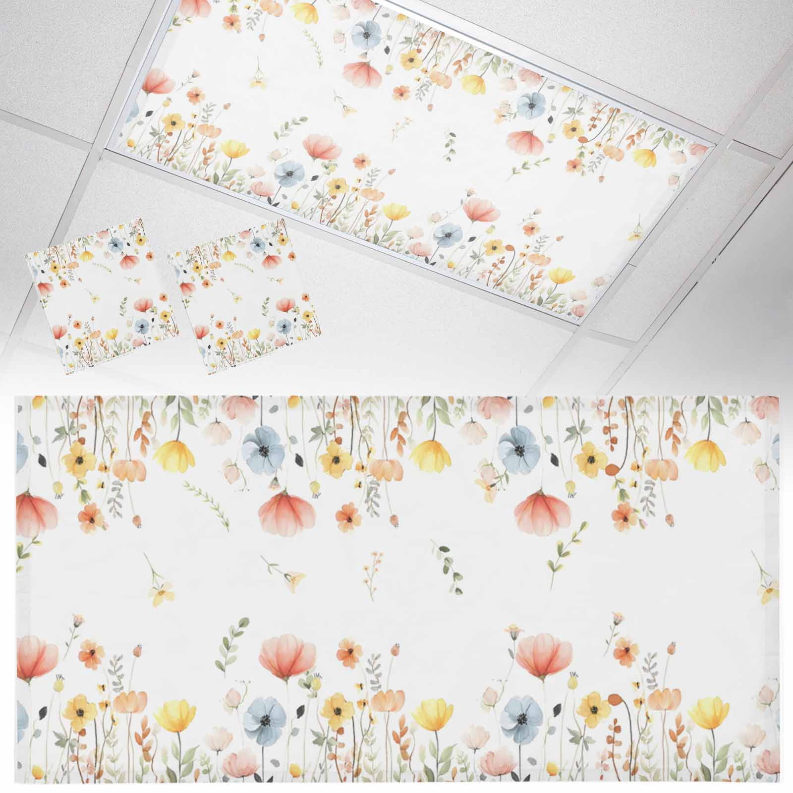 Spring Poppy Flowers Fluorescent Light Covers Colorful Floral Farmhouse ...
