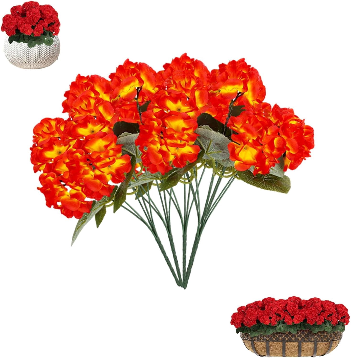 Spring Porch Refresh Hydrangea, 14 Inch Artificial Outdoor Flowers,6/8 ...