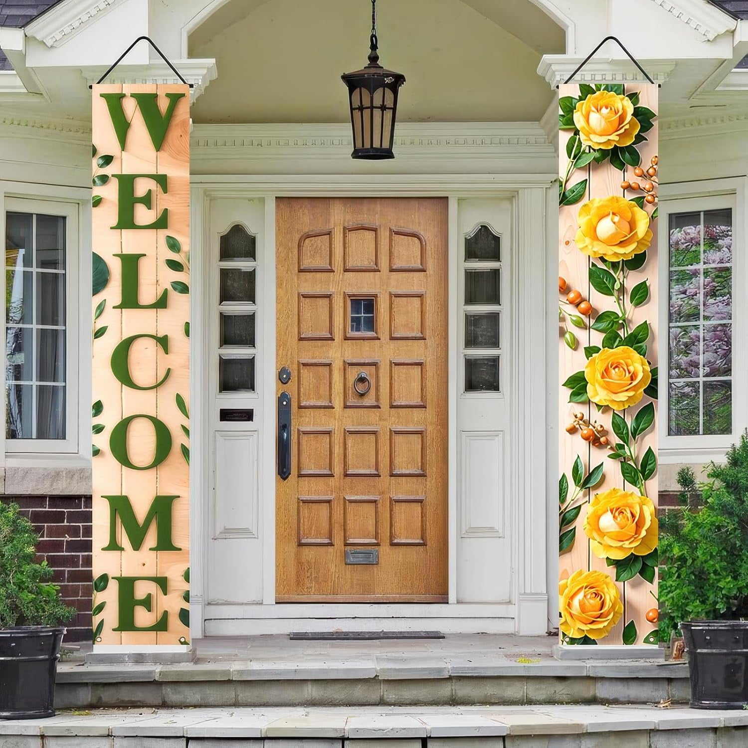 Spring Porch Sign Banner Front Porch Decor Welcome Banner 70x12 Inches ...