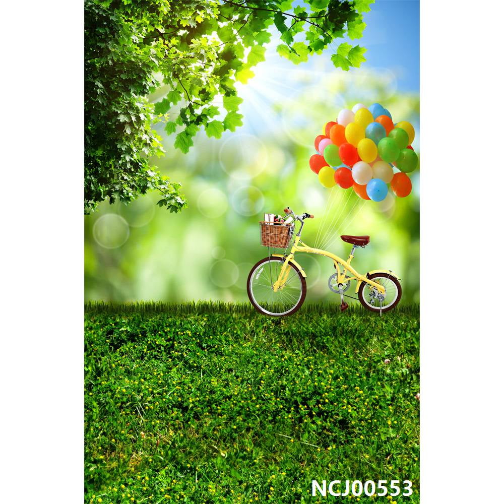 Spring Portrait Backdrops Flowers Blossom Grass Light Bokeh Wooden ...