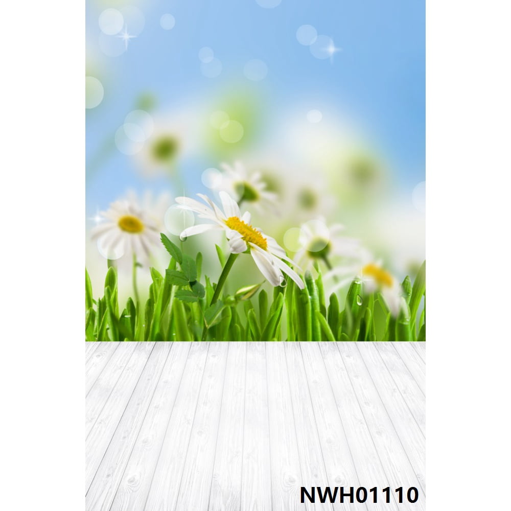 Spring Portrait Backdrops Flowers Blossom Grass Light Bokeh Wooden ...