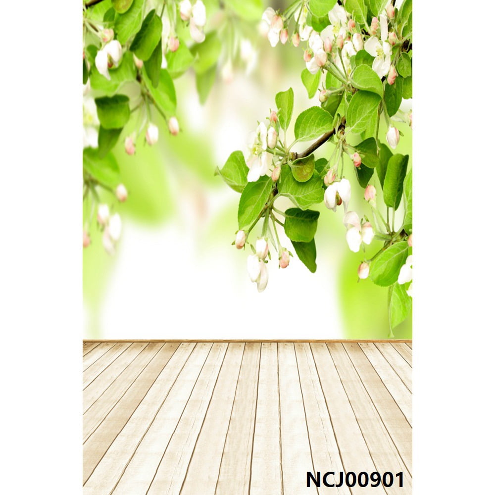 Spring Portrait Backdrops Flowers Blossom Grass Light Bokeh Wooden ...