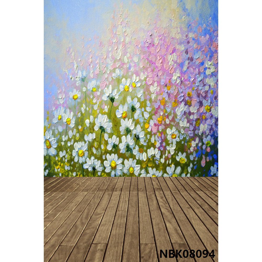 Spring Portrait Backdrops Flowers Blossom Grass Light Bokeh Wooden ...