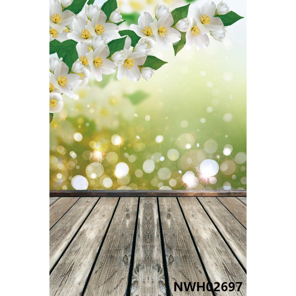 Spring Portrait Backdrops Flowers Blossom Grass Light Bokeh Wooden ...