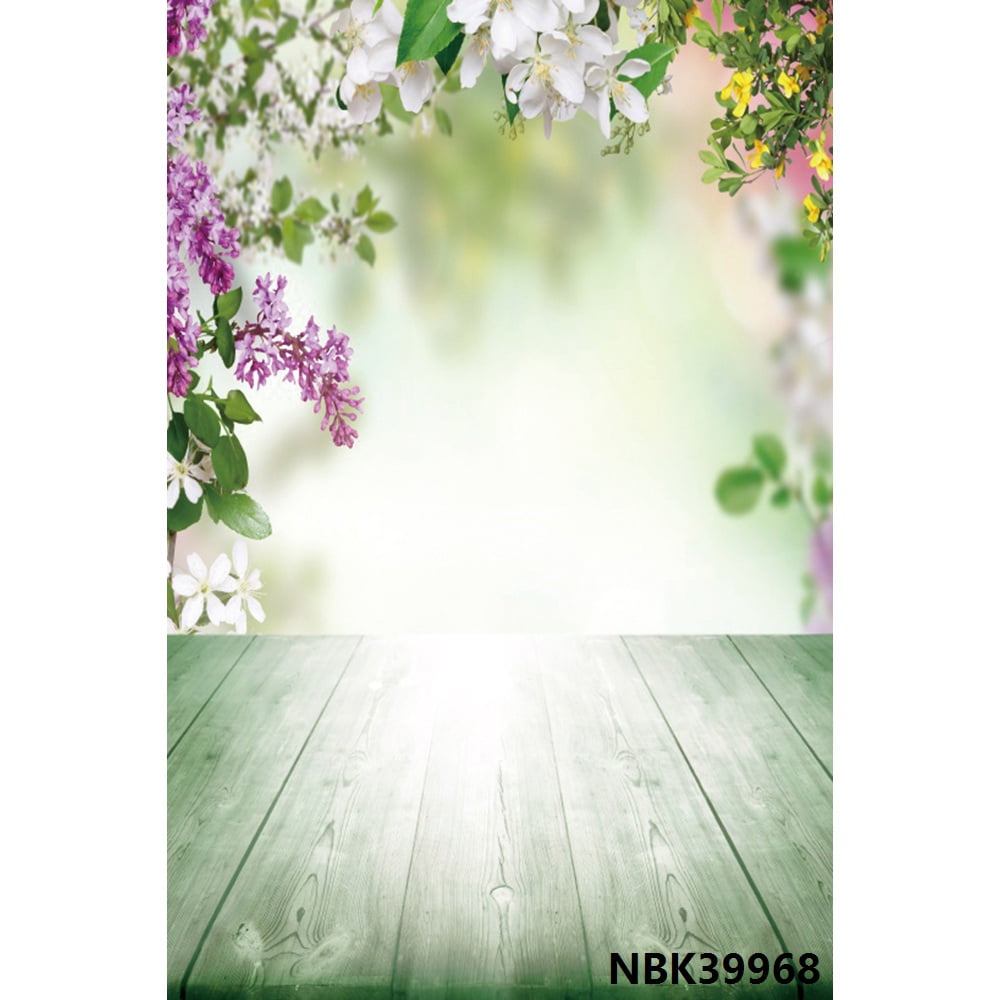 Spring Portrait Backdrops Flowers Blossom Grass Light Bokeh Wooden ...