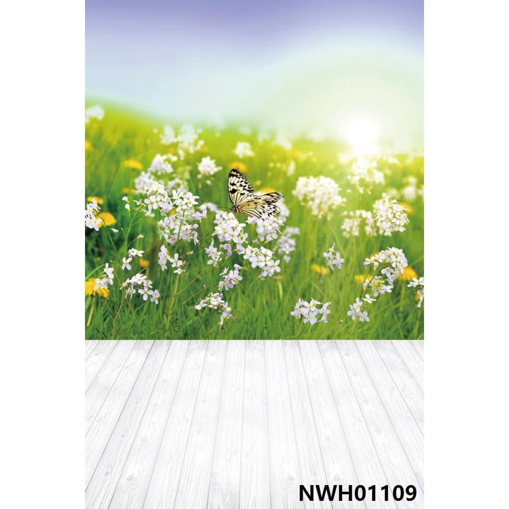 Spring Portrait Backdrops Flowers Blossom Grass Light Bokeh Wooden ...