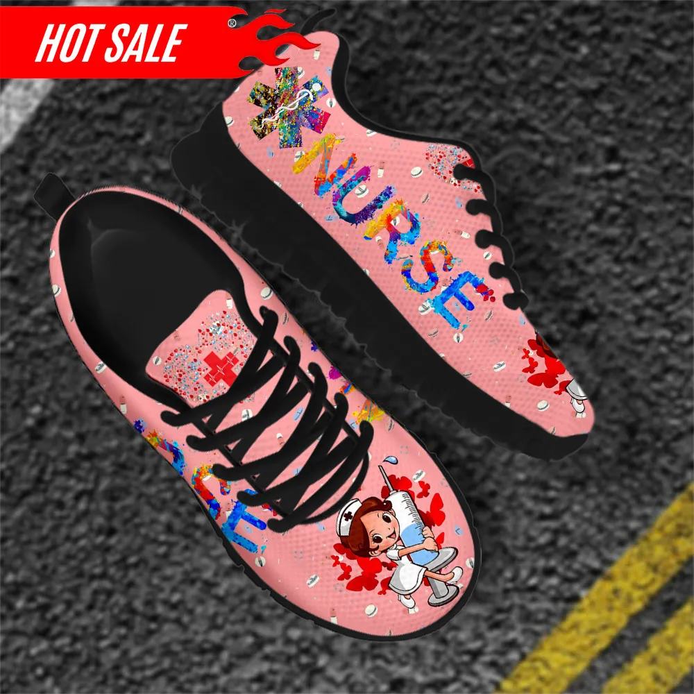 Spring Premium Nurse Shoes Flats Sneakers for Women's Cartoon Physio ...